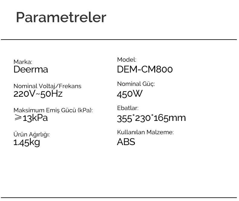 Deerma CM800 Antibakterial Ultraviyole (UVC) Mite Elektrik Fiyatı