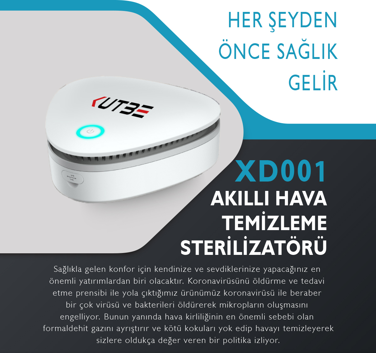 Kutbe XD001 Ozon Teknolojisi ile Akıllı Hava Temizleme Fiyatı