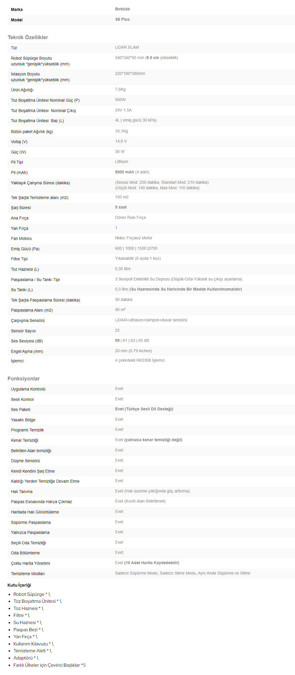 360 Botslab 360 S8 Plus Akıllı Robot Süpürge - Akıllı Çöp Fiyatı