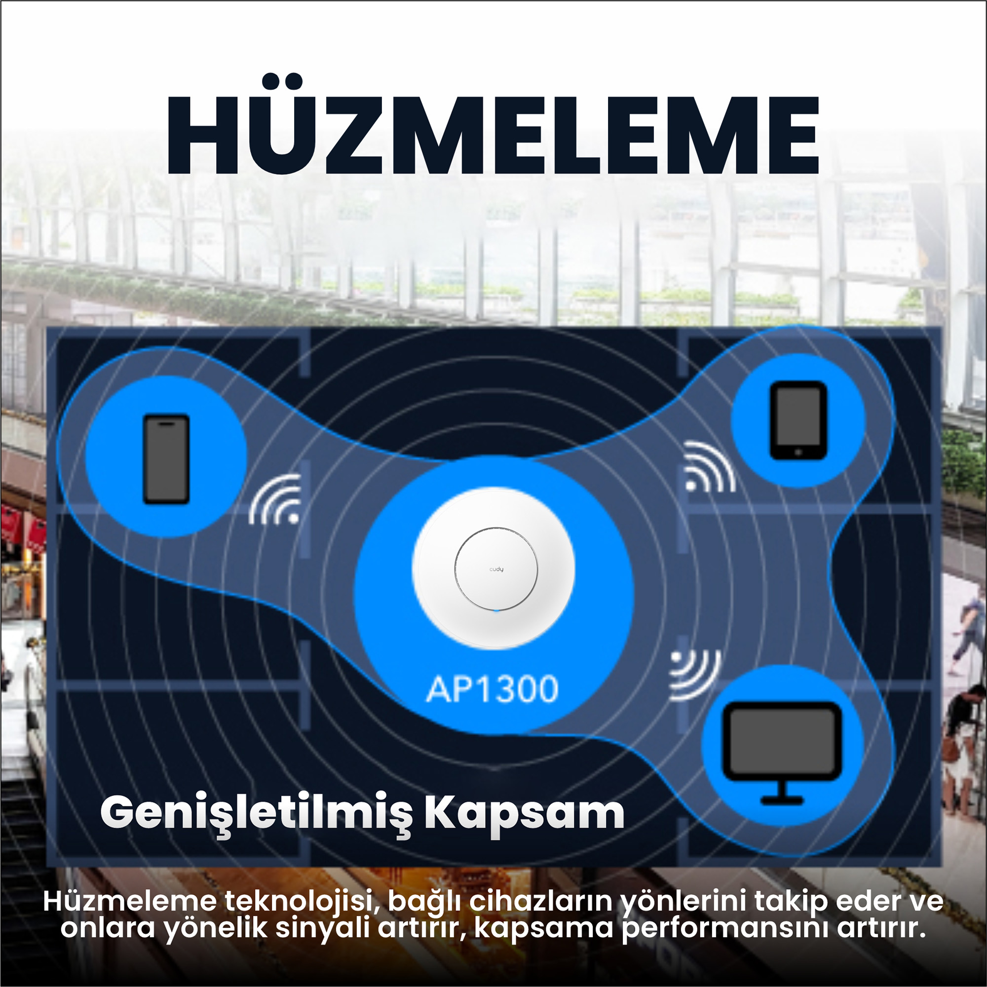 Cudy AP1300 5GHz 867 Mbps, 2.4GHz 300 Mbps WiFi Gigabit IP65 Fiyatı