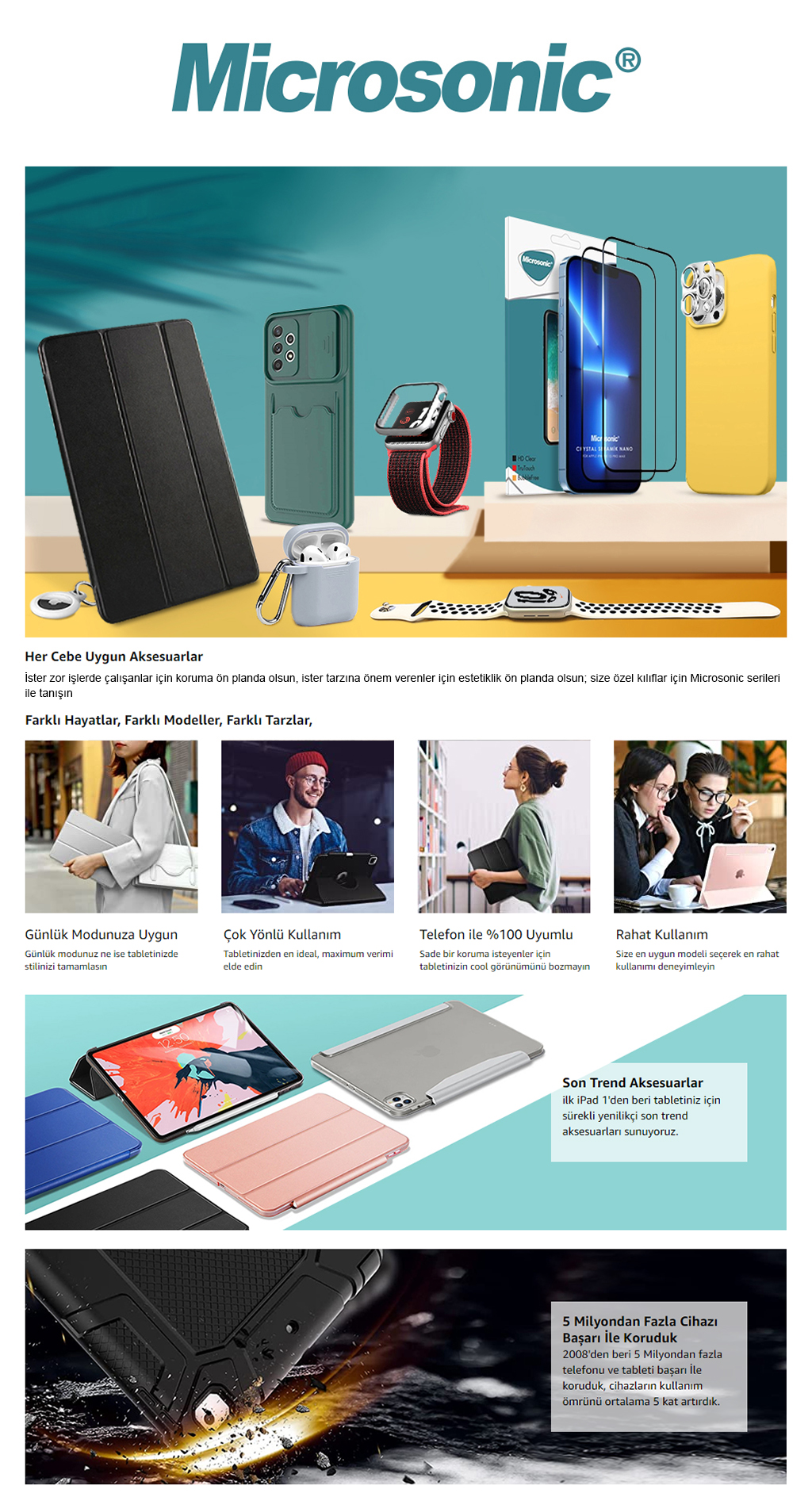 Microsonic Samsung Galaxy Tab A9 Plus Kılıf 360 Rotating Fiyatı