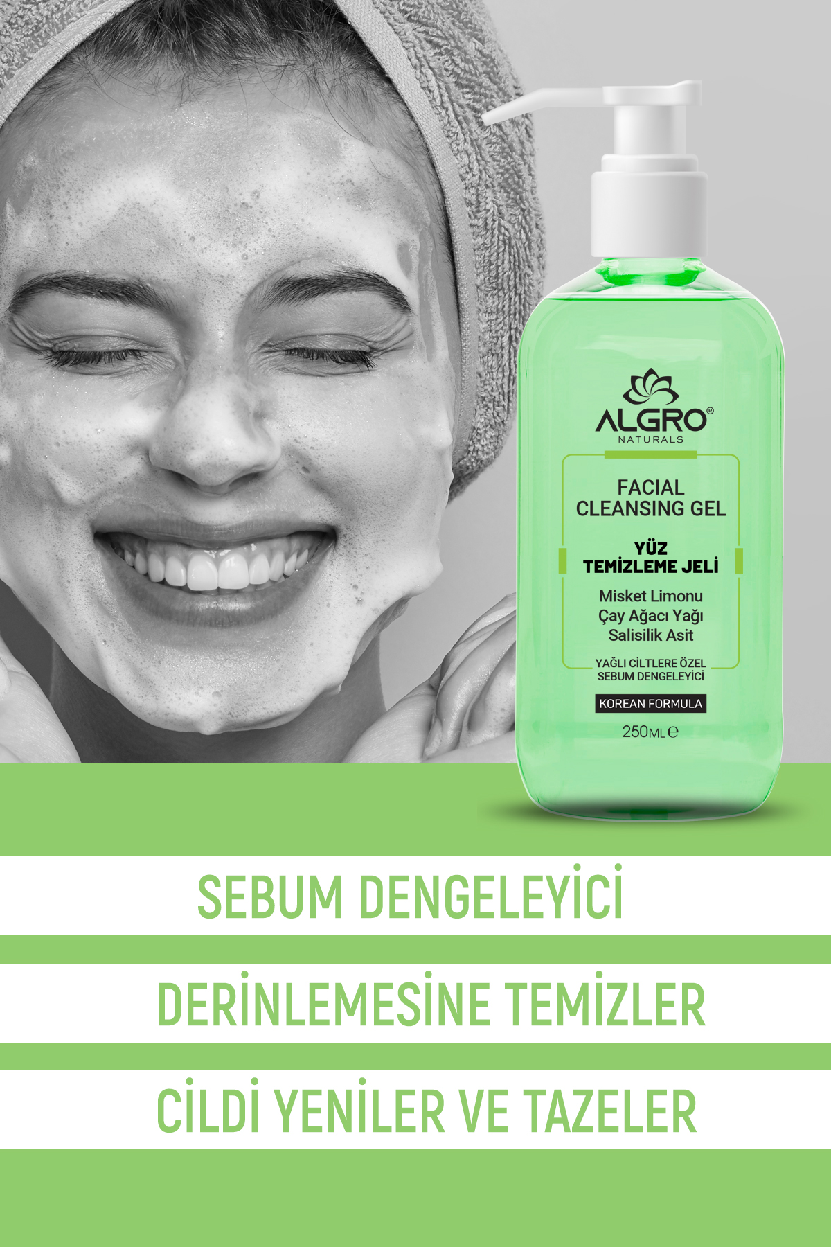 Algro Yüz Temizleme Jeli Karma ve Yağlı Ciltler Için Misket Fiyatı