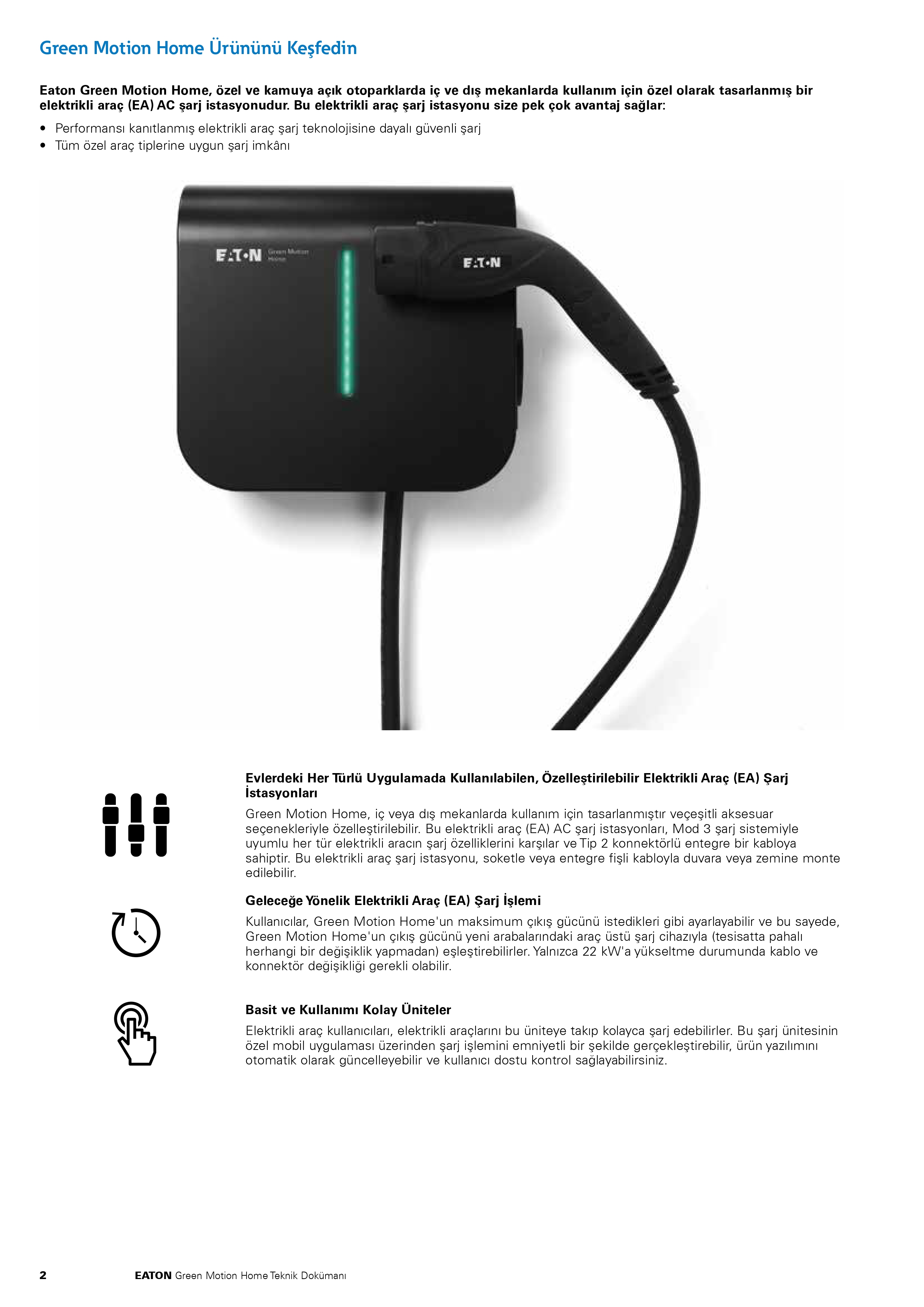 Eaton Green Motion Home Elektrikli Araç (Ev) Ac Şarj Fiyatı