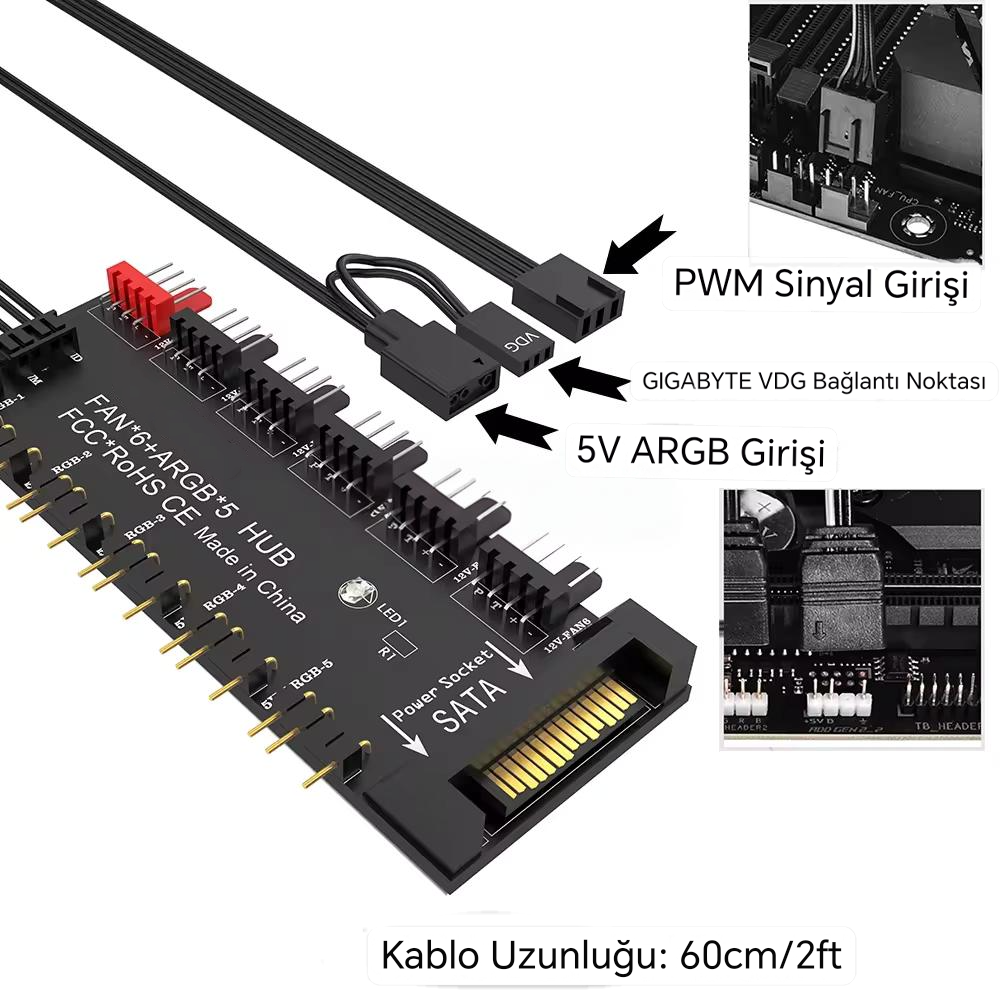 Argb 5V 3 Pin + Pwm 12V 4 Pin Fan Çoklayıcı Fiyatı