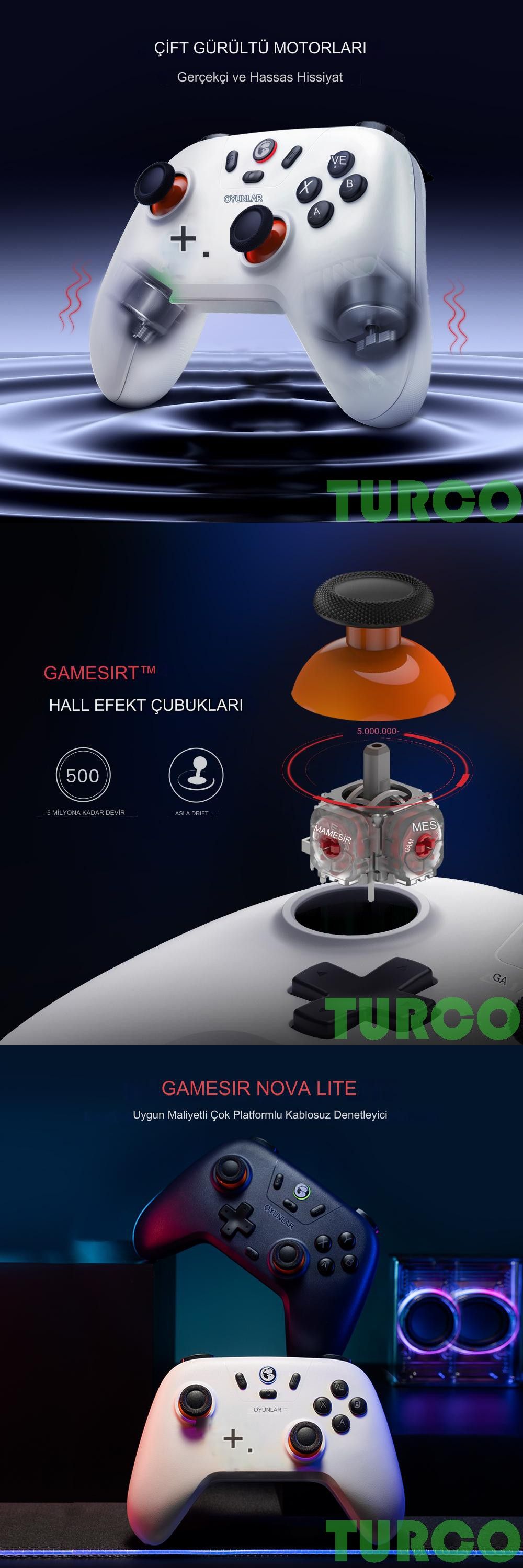 Gamesir Nova Lite T4N Kablosuz Şarjlı Oyun Kolu Bilgisayar Fiyatı