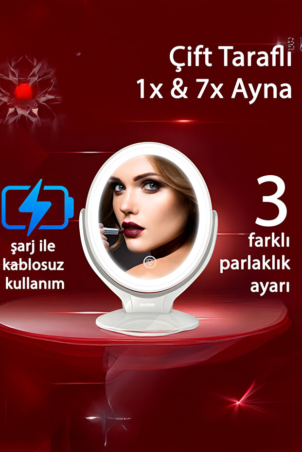 Anaway Shopping LED Işıklı Makyaj Aynası Şarjlı 7x Büyütme Fiyatı
