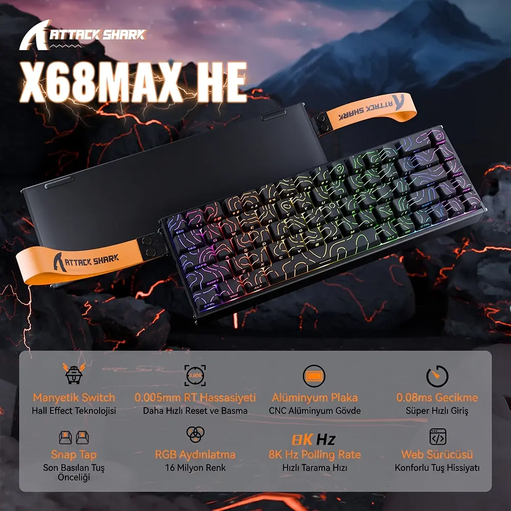 Meyer Gaming Attack Shark X68MAX He 8k Rapid Trigger Fiyatı