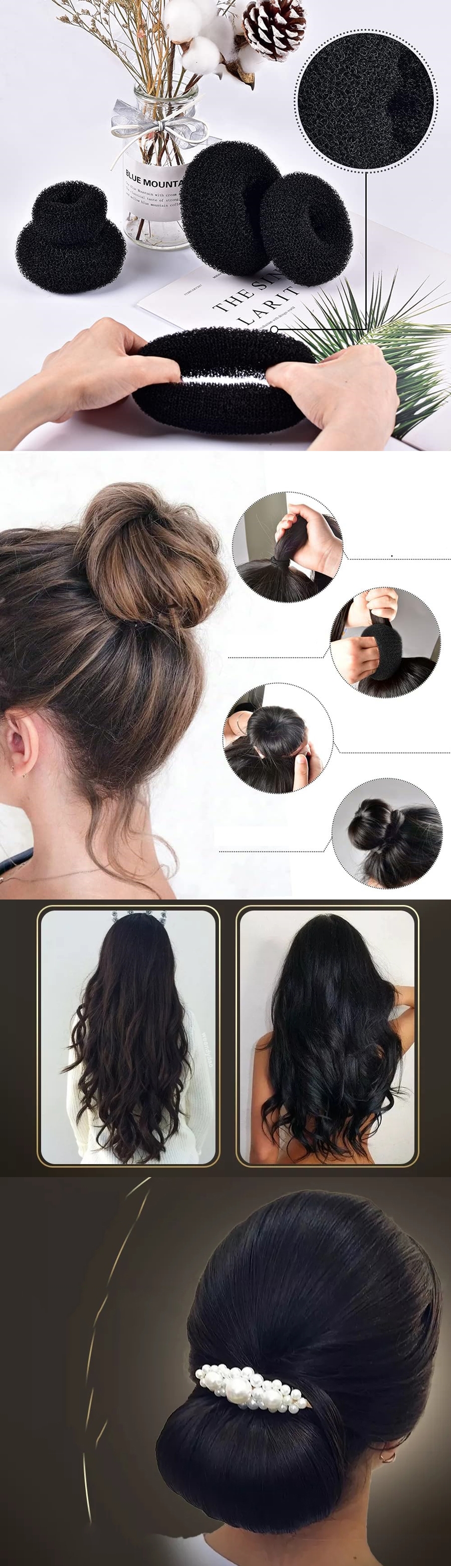 SP Bfs Siyah Mini Saç Topuz Süngeri 2 Adet 6 cm Çap 2.5 cm Fiyatı