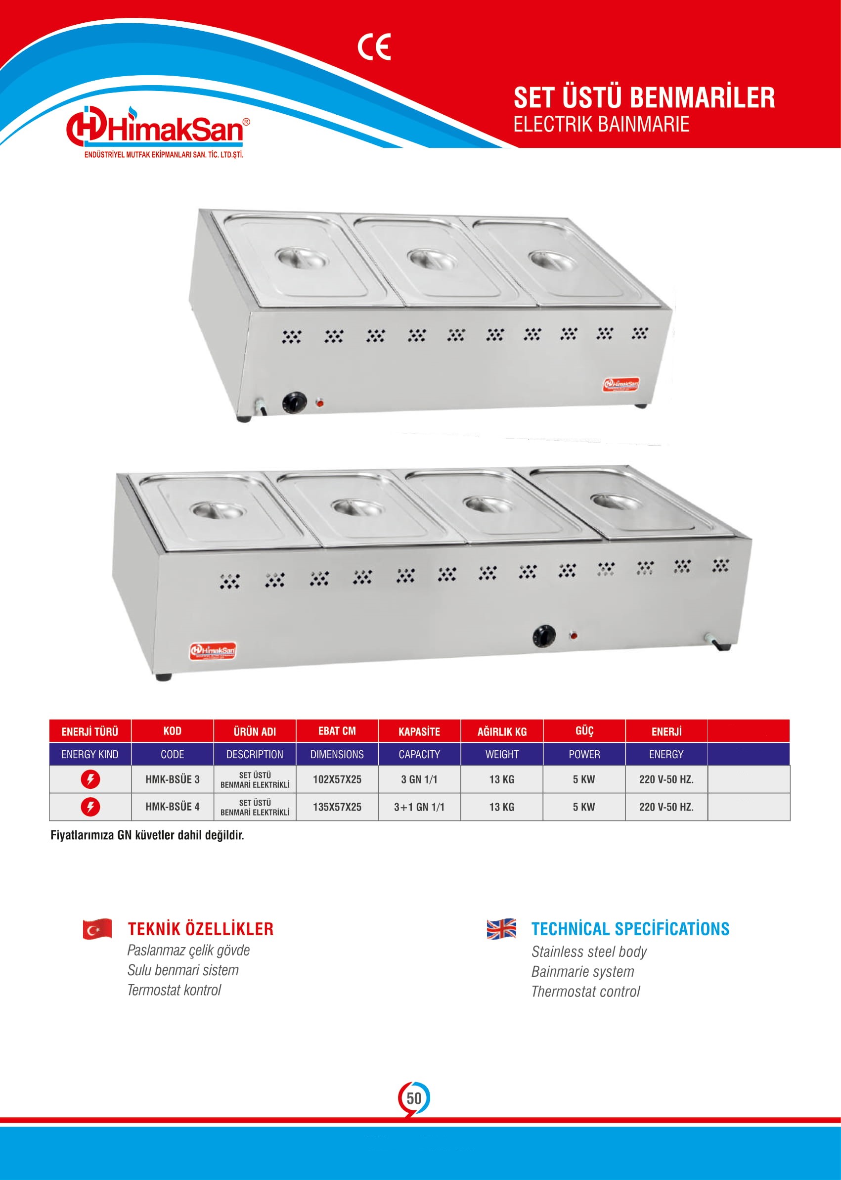 Himaksan Endüstriyel Tip Elektrikli Set Üstü 4 Gözlü Benmari Fiyatı