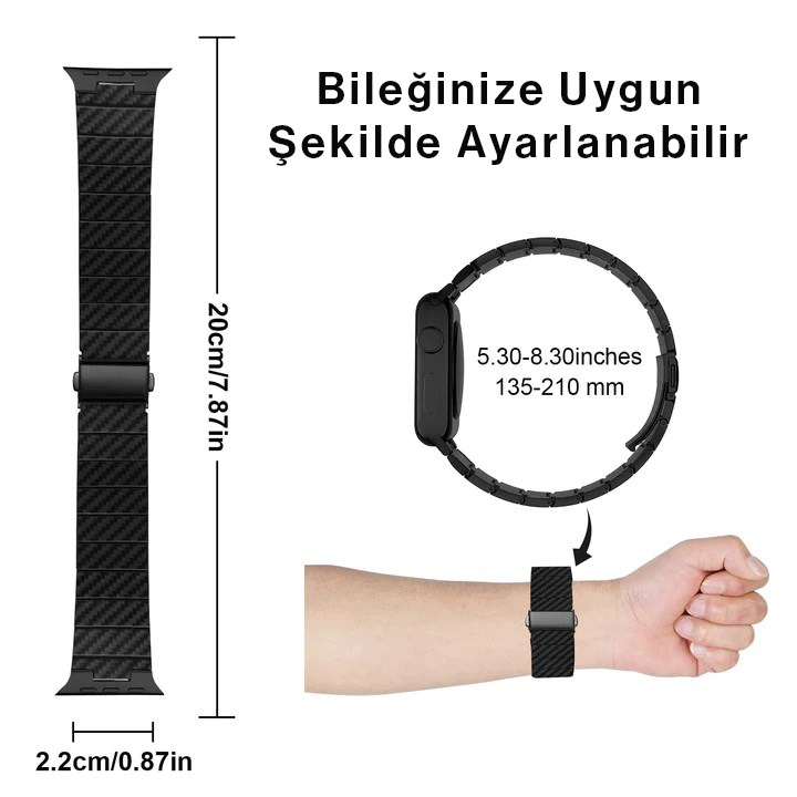 Techmaster Apple Watch 4 5 6 7 8 Ultra 44MM 45MM Karbon Fiyatı
